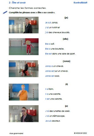 Französisch lernen | Die Verben être und avoir | Arbeitsblätter - planet schule