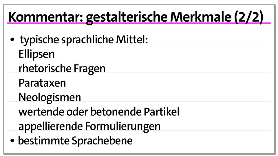 Kommentar: Aufbau und Merkmale - planet schule